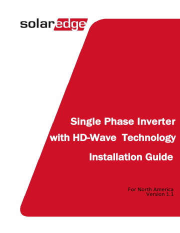 SolarEdge Single Phase Inverter Installation Guide | Manualzz