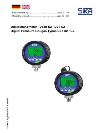 Sika Digitalmanometer TANTUM E2/D2/C2 Operating Manual | Manualzz