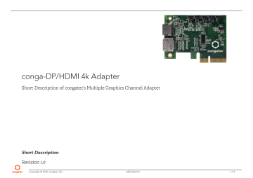 congatec conga-DP/HDMI 4k Adapter User's guide | Manualzz