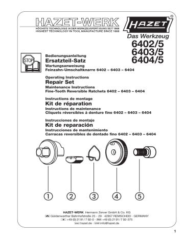 Hazet 6403/5 Mode d'emploi | Manualzz