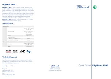 Powersoft DigiMod 1500 Quick guide | Manualzz