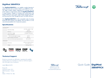 Powersoft DigiMod 3004PFC4 Quick guide | Manualzz