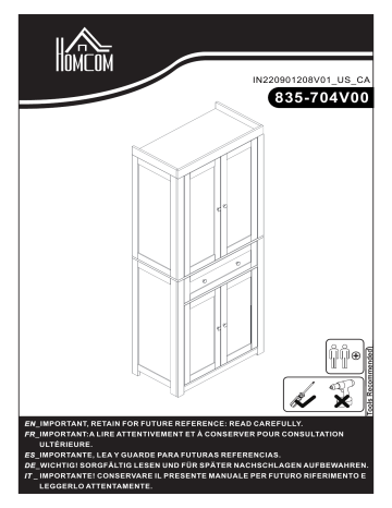 HOMCOM 835-704V00CF 72" Wood Kitchen Pantry Cabinet User Guide | Manualzz