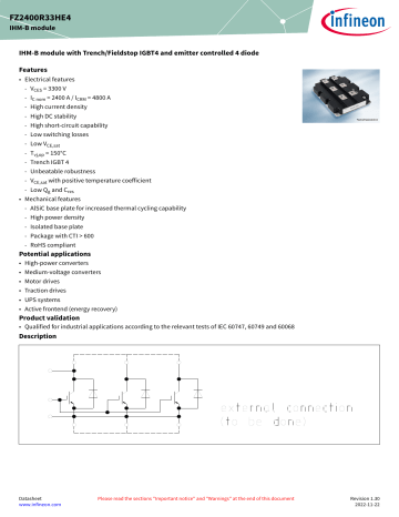 Infineon FZ2400R33HE4 IGBT Module Data Sheet | Manualzz
