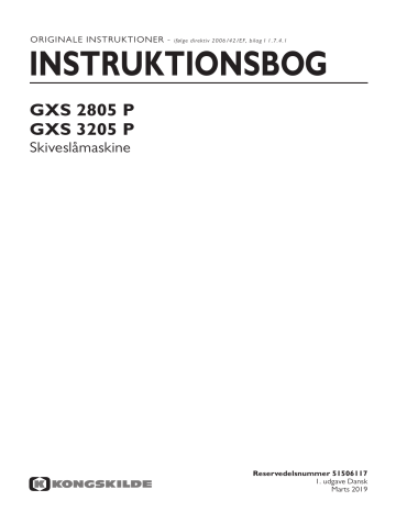Kongskilde GXS Brugervejledning | Manualzz