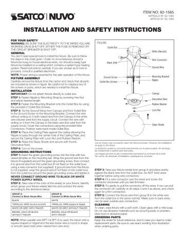 Satco 62-1565 LED 8W 6" LED FLUSH 3000K Instructions | Manualzz