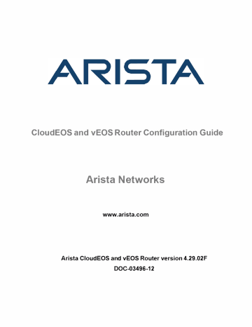 Arista CloudEOS and vEOS Router Configuration Guide | Manualzz