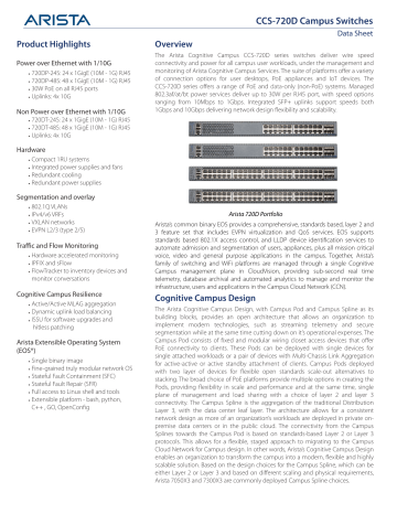 Arista CCS-720DT-48S Datasheet | Manualzz
