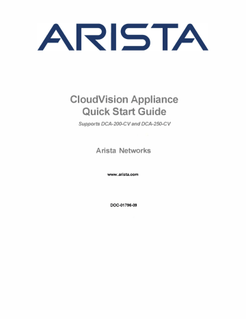 Arista DCA-200-CV & 250-CV Guide | Manualzz