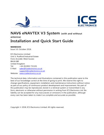 ICS NAV6 eNAVTEX System Quick Start Guide | Manualzz