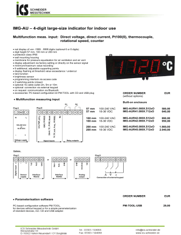 ICS MG Digital large-size display Datasheet | Manualzz