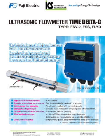 ICS Time Delta C – flow meters Datasheet | Manualzz