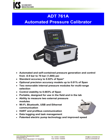 ICS ADT 761A-APXR – AUTOMATIC PRESSURE CALIBRATOR Datasheet | Manualzz