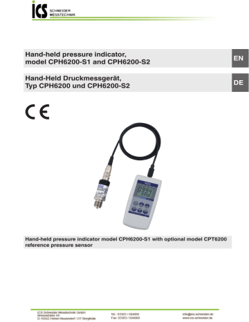 ICS WIKA CPH 6200 Hand-held pressure indicator User Manual | Manualzz