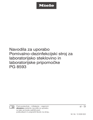 Miele PG 8593 Laboratorijski pomivalni stroj Navodila za uporabo | Manualzz