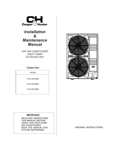 Cooper & Hunter CHV6-36URBM Owner's Manual | Manualzz