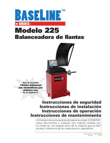 Baseline Modelo 225 Balanceadora de llantas Instrucciones de operación ...