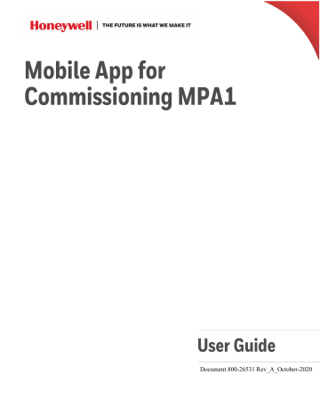 Honeywell MPA1 User Guide | Manualzz
