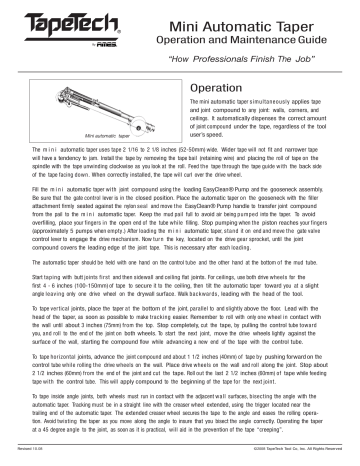 Tapetech 03TT-D 03TT Operations Guide | Manualzz