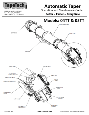 Tapetech 05TT Automatic Taper Operations Guide | Manualzz