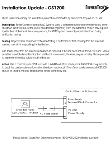 DiversiTech CS1200 Instruction | Manualzz