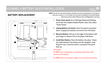 Qolsys QR0083-840 IQ BATTERY Quick Guide | Manualzz