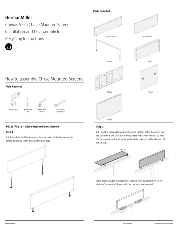 Herman Miller Canvas Vista Product Instructions | Manualzz