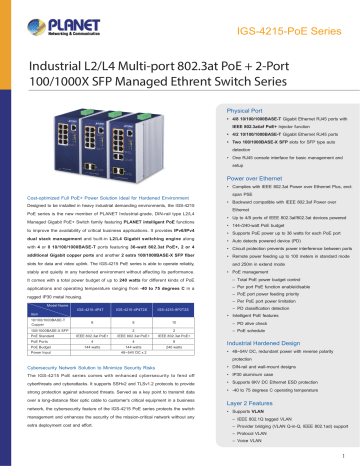 PLANET IGS-4215-8P2T2S Datasheet | Manualzz