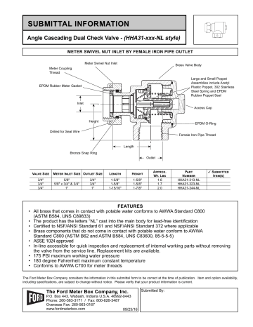 Ford Meter Box HHA31-323-NL 5/8 x 3/4 in. Meter Swivel x FIP Brass ...