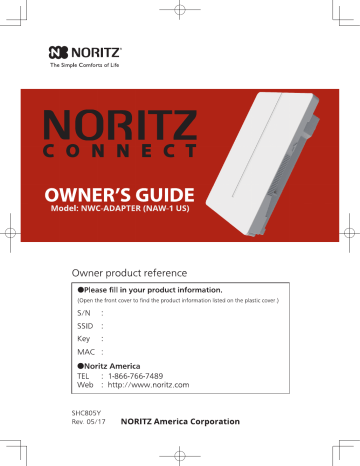 Noritz America NWC-ADAPTER Plastic Wi-Fi Adapter for NCC300DV Tankless ...