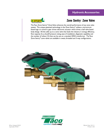 Taco ZA024Q4A2 Zone Sentry® 2-3/8 in. Actuator Head Specification ...