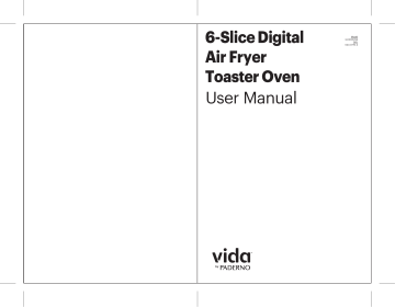 Vida by PADERNO Air Fryer Toaster Oven Owner Manual | Manualzz