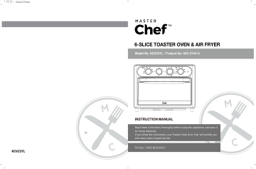 Master Chef AirFryer Toaster Oven Owner Manual | Manualzz