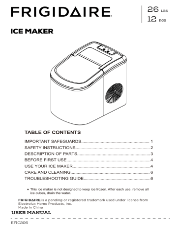 Frigidaire Portable Countertop Ice Maker User Manual Manualzz