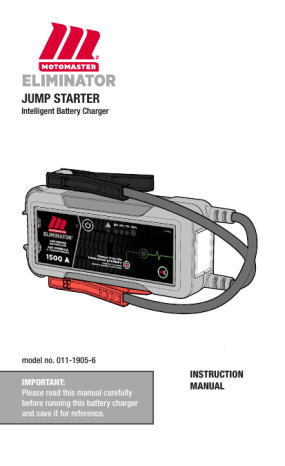 MotoMaster Eliminator Booster Pack/Jump Starter & USB Power Bank Owner ...