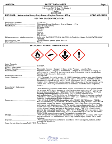 MotoMaster Foaming Heavy-Duty Engine Cleaner Owner Manual | Manualzz