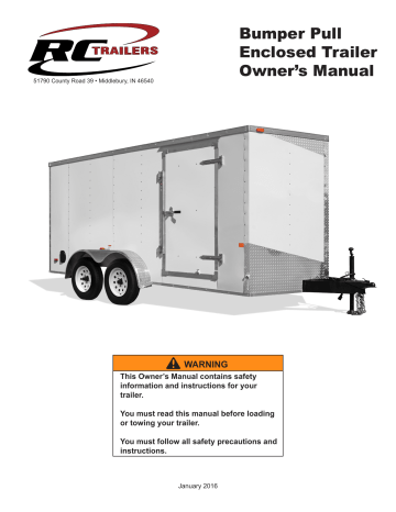 True North Enclosed Utility Trailer Owner Manual | Manualzz