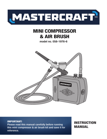 Mastercraft Mini Air Brush Compressor Kit Owner Manual | Manualzz