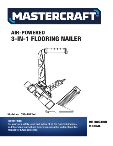 Mastercraft 3-in-1 Pneumatic Flooring Nailer Owner Manual | Manualzz