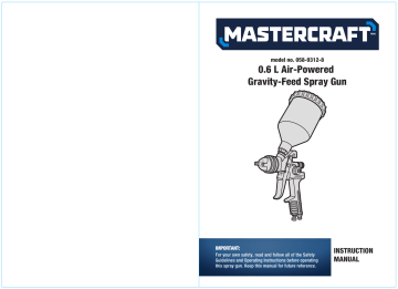 Mastercraft HVLP Pneumatic Air Gravity Paint Sprayer Gun Owner Manual ...