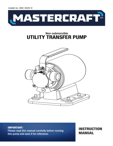 Mastercraft 12V Rubber Impeller Transfer Pump Owner Manual | Manualzz