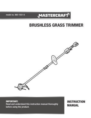 Mastercraft 20 V Max Brushless String Trimmer Owner Manual | Manualzz