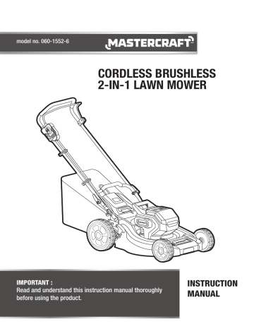 Mastercraft 2x20V Brushless Lawn Mower Owner Manual | Manualzz