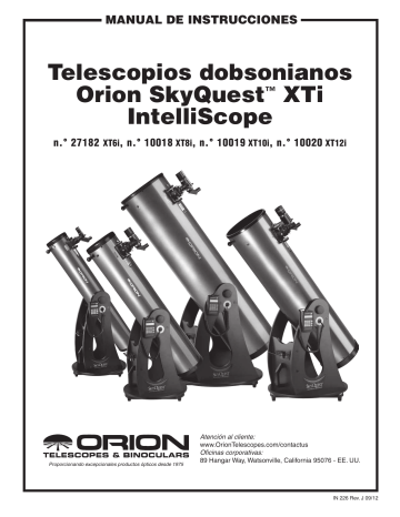 Orion 10018 SkyQuest XT8i IntelliScope Dobsonian Telescope instruction ...