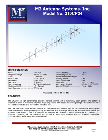 M2 Antenna 310CP24 Manual | Manualzz