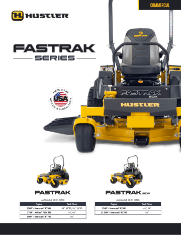 Hustler FasTrak SDX Commercial Mower Spec Sheet | Manualzz