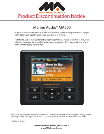 ASA Electronics MA500 Notice | Manualzz