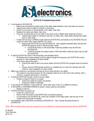 ASA Electronics SCVDOC1B Guide | Manualzz