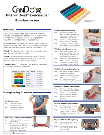 CanDo 71-0110 Twist-n-Bend Flexible Exercise Bar Manual | Manualzz