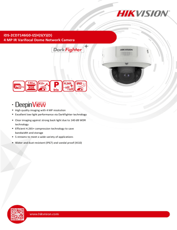 Hikvision iDS-2CD7146G0-IZ(H)S(Y) Network Camera Data Sheet | Manualzz